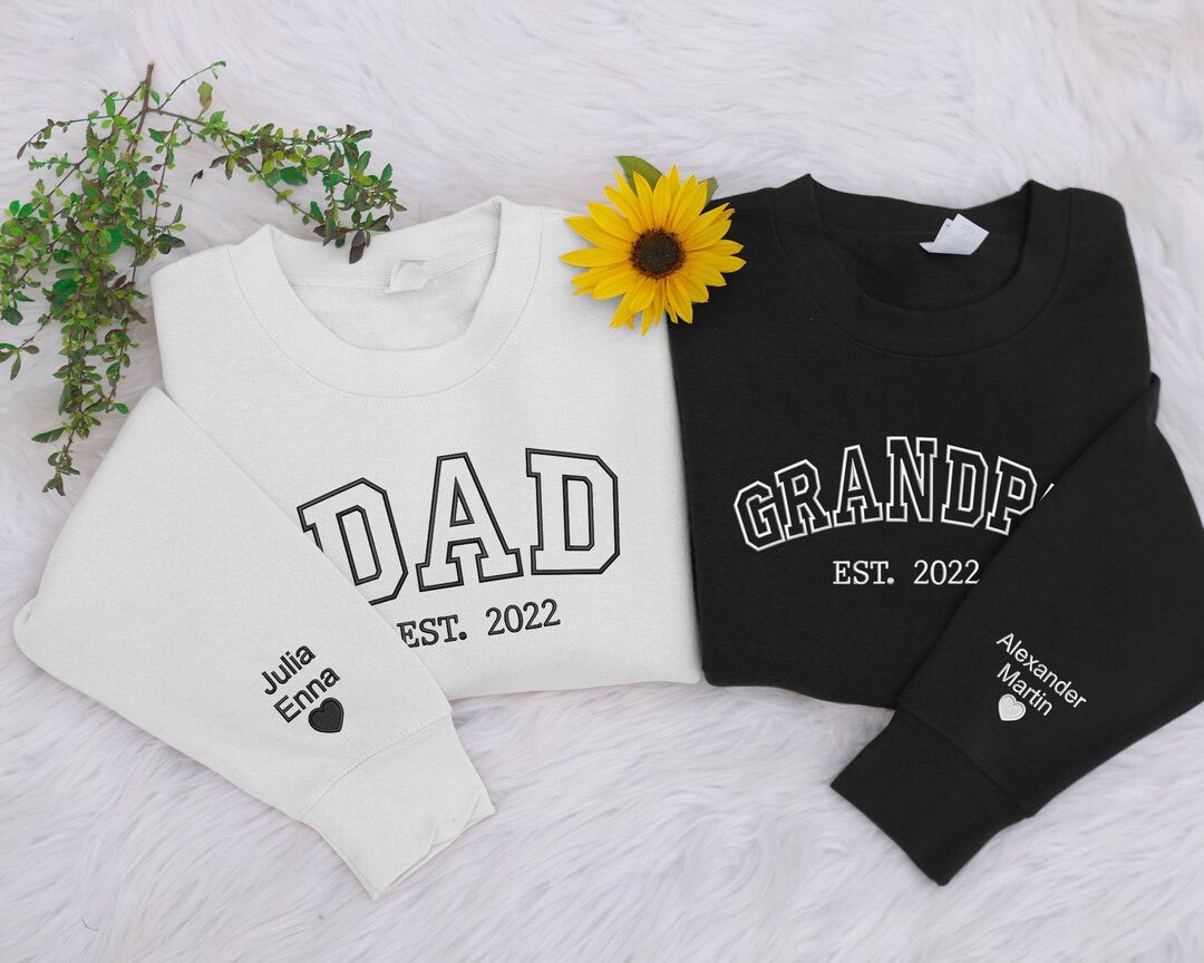 Custom Embroidered Dad Sweaters, Personalized Name on Sleeves ...