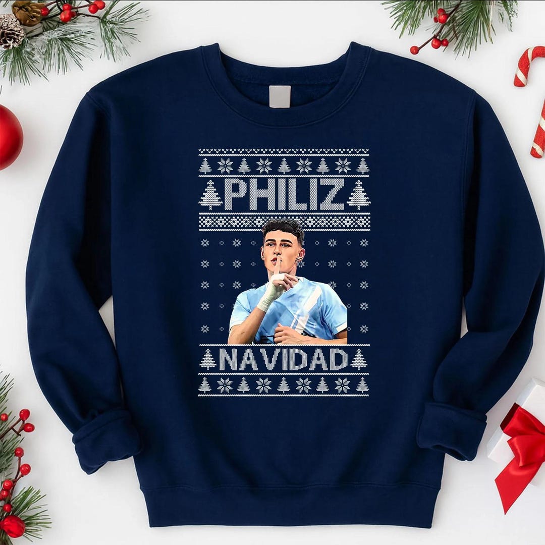 Phil Foden Man City Funny Christmas Ugly Sweatshirt, Xmas Jumper for ...