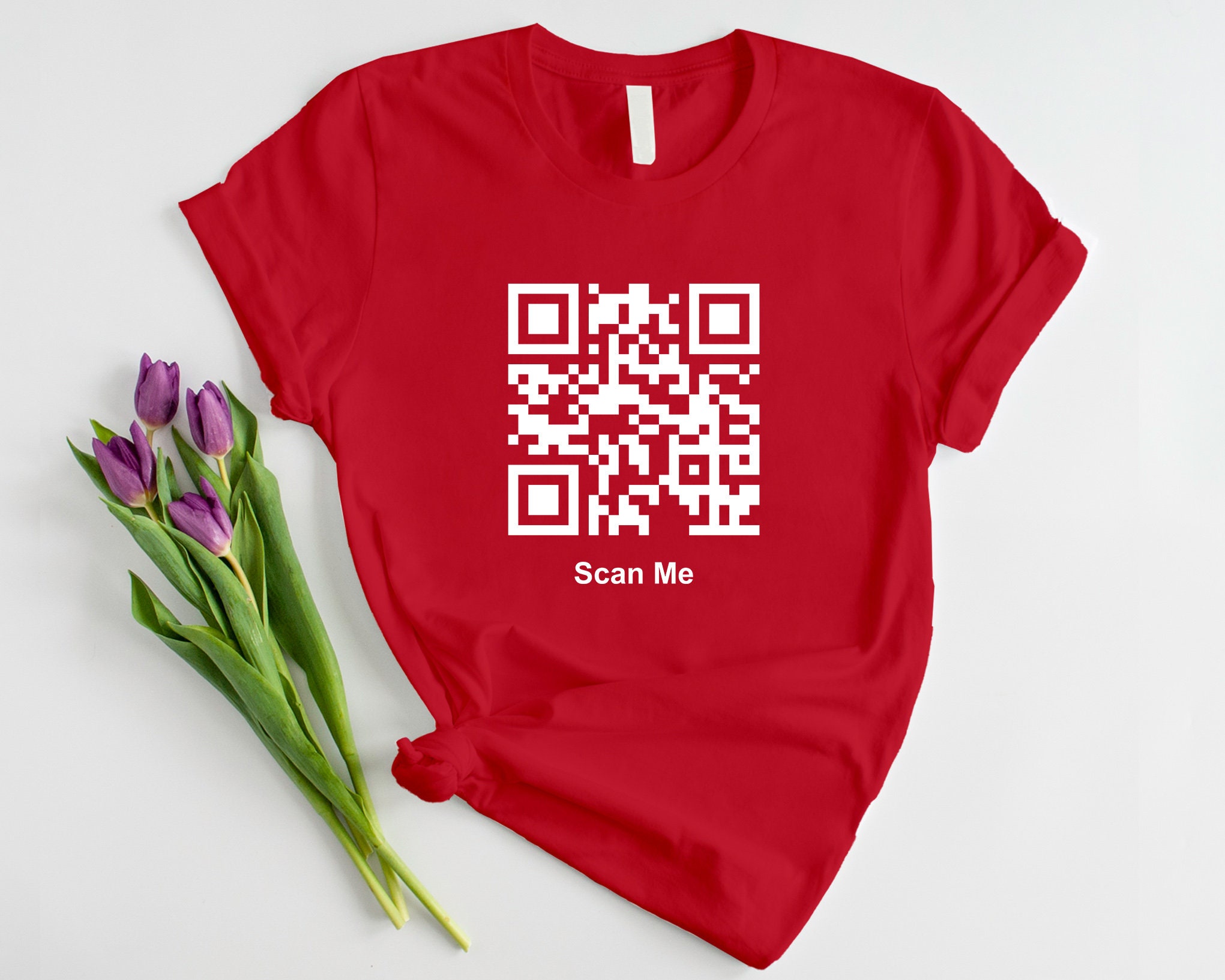 Personalised QR Code T Shirt, Custom Scannable Qr Code Shirts, Printed ...