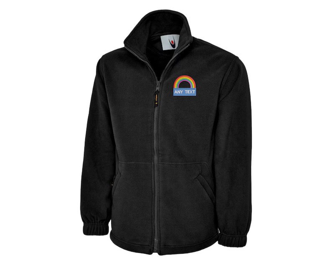 Personalised Nurse Fleece Jacket, Embroidered Any Text Rainbow Fleece ...