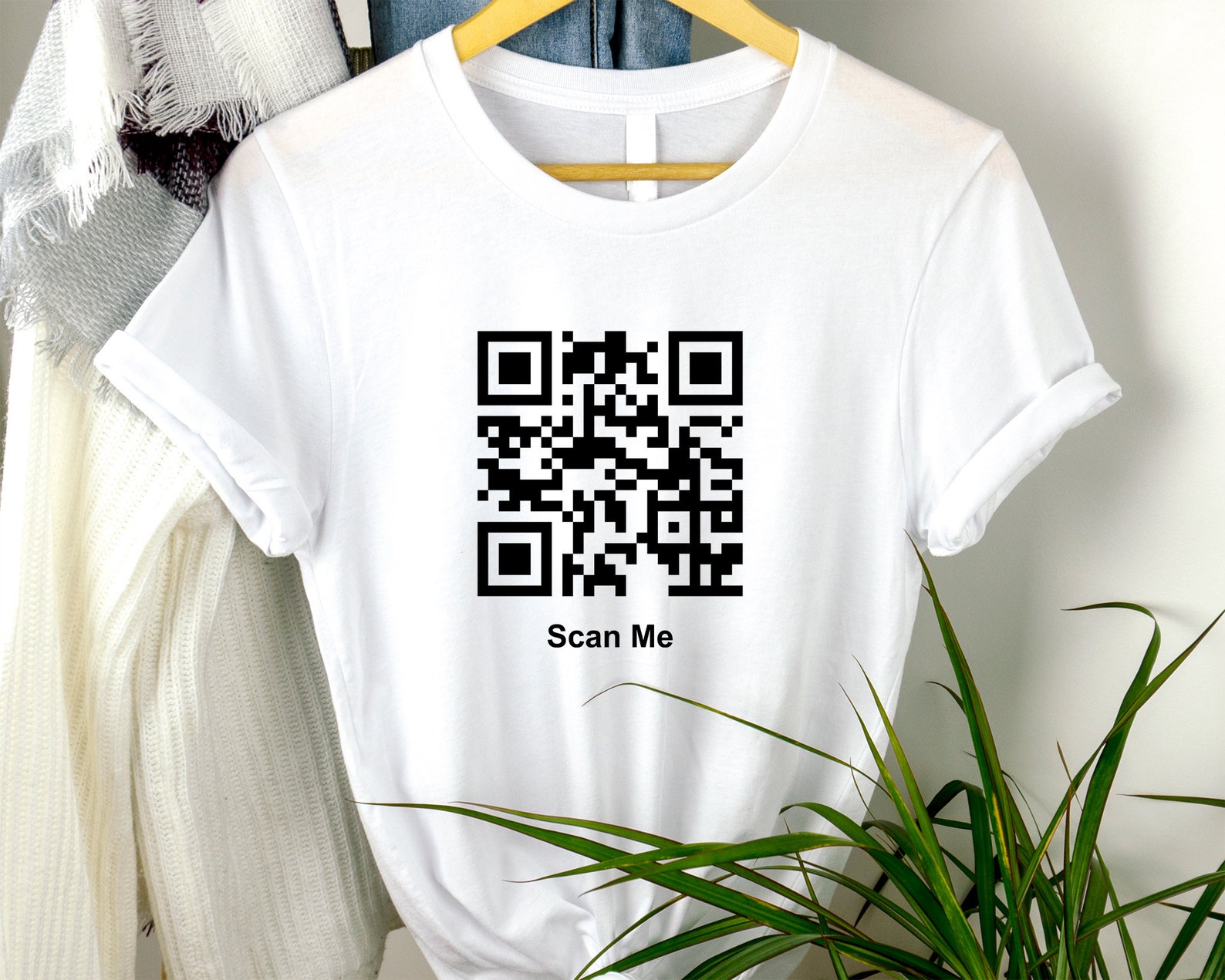 Personalised QR Code T Shirt, Custom Scannable Qr Code Shirts, Printed ...