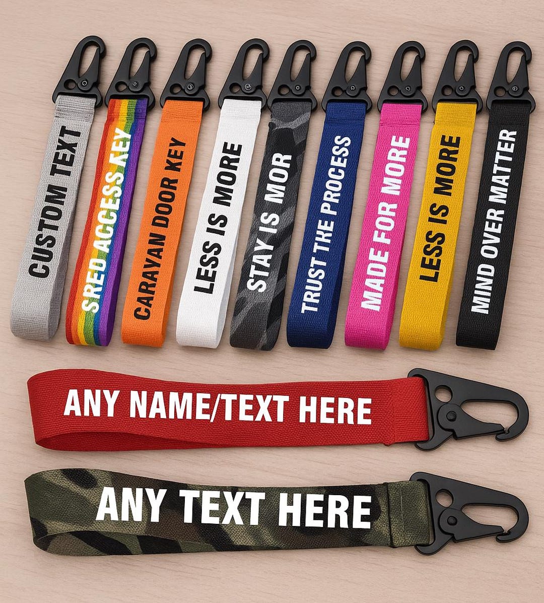 Personalised Text/name Key Clip, Custom Minimalist Keychain for Boys ...