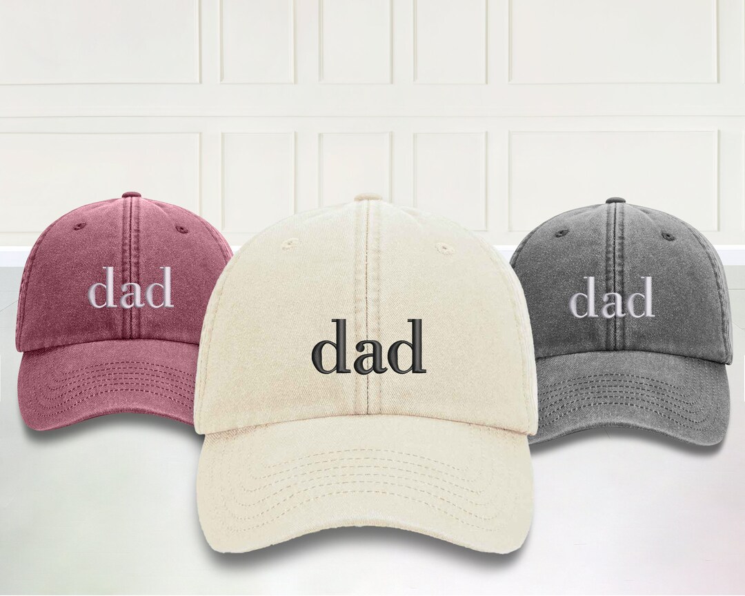 Custom Dad Embroidered Vintage Hats, Personalised Name Father's Day Cap ...
