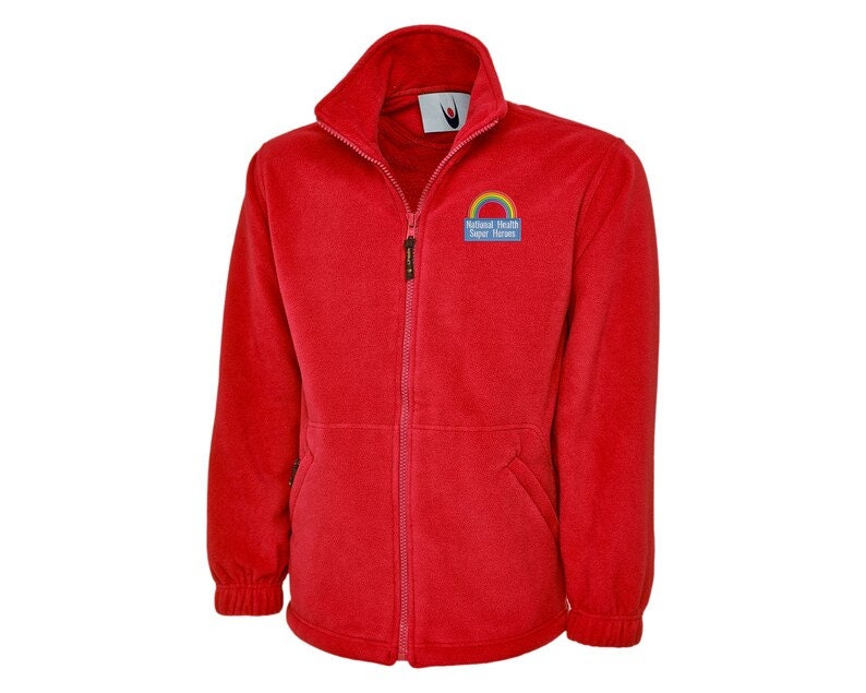 Personalised Nurse Fleece Jacket, Embroidered Any Text Rainbow Fleece ...