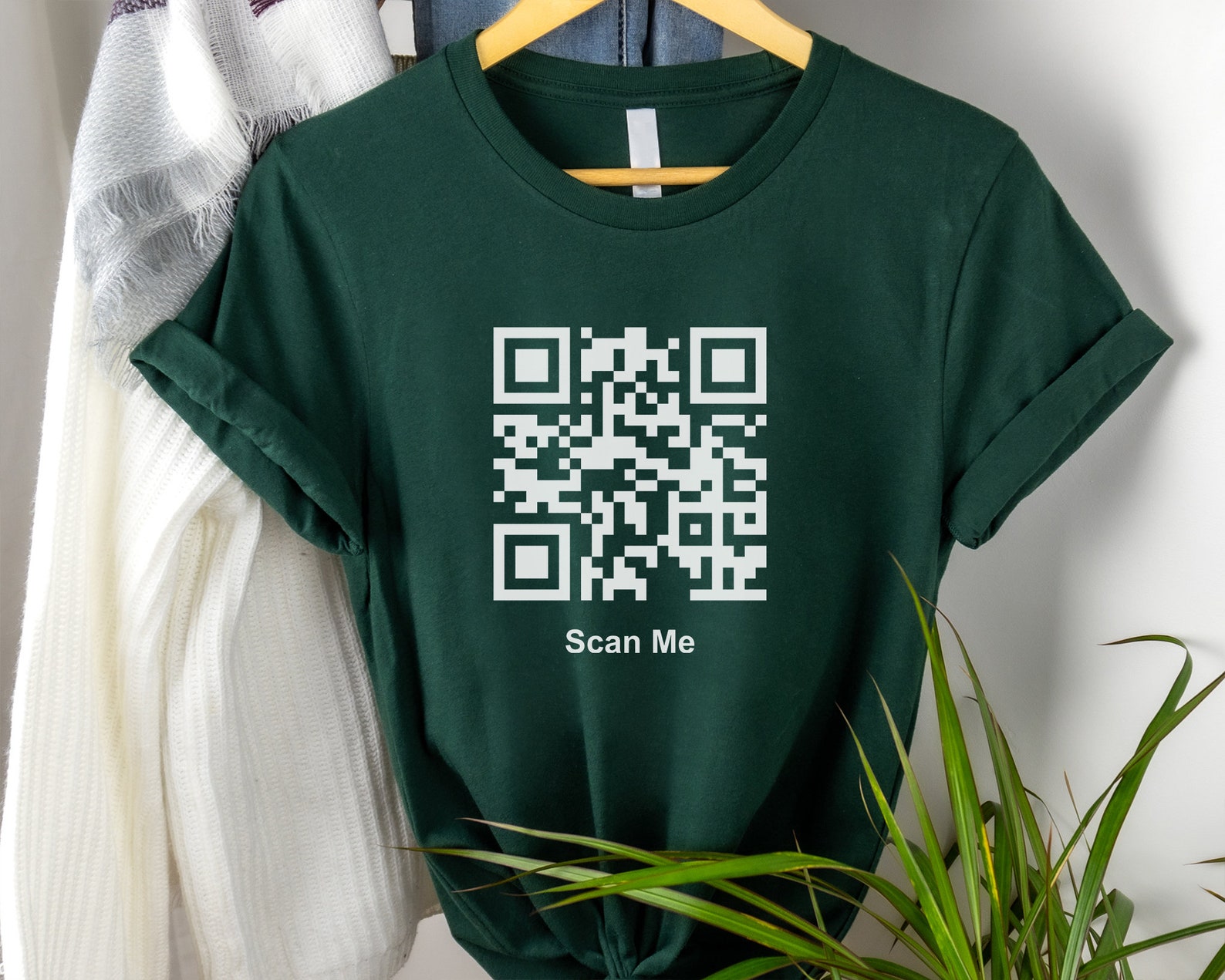 Personalised QR Code T Shirt, Custom Scannable Qr Code Shirts, Printed ...