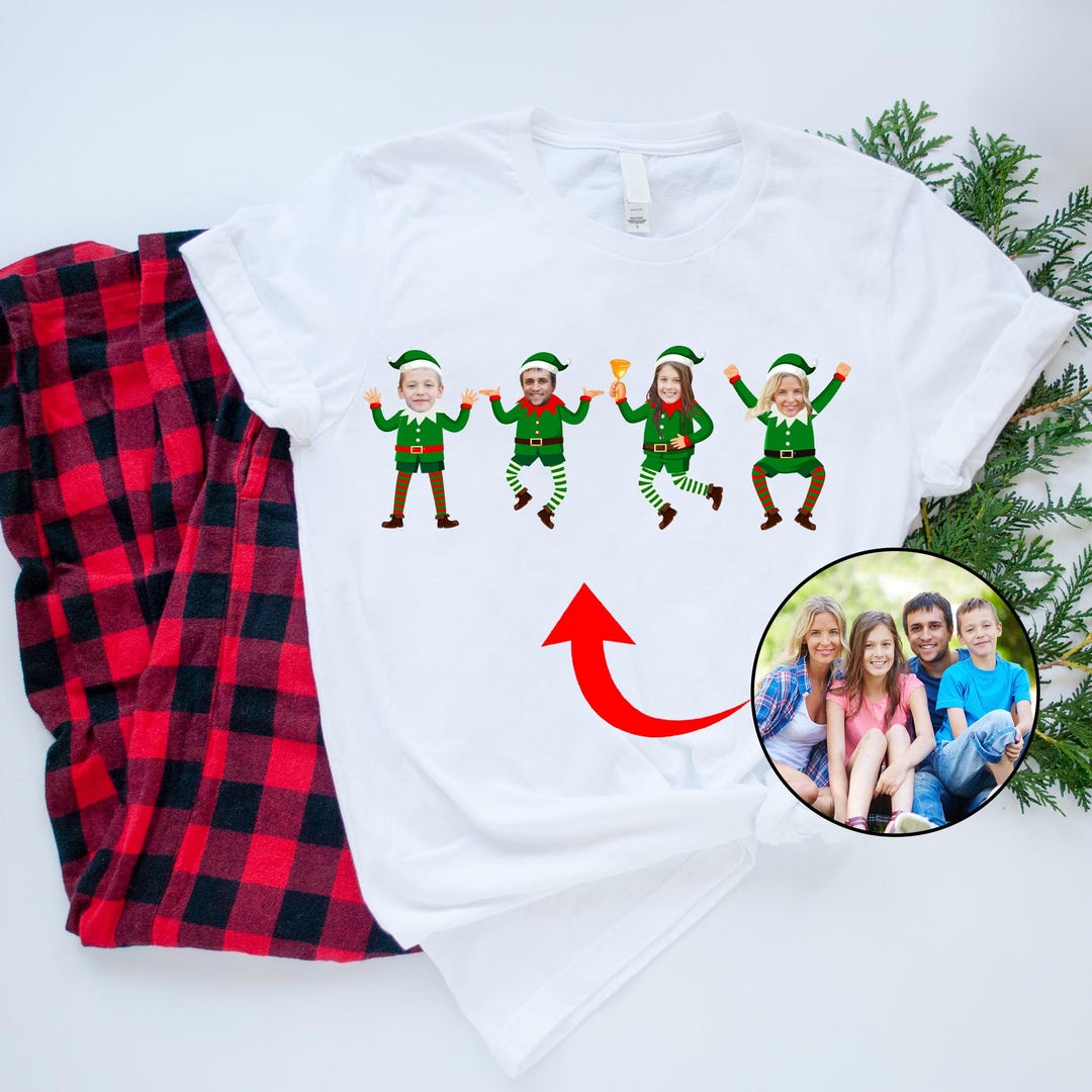 Custom Family Photos Elf Shirts, Funny Christmas Elfs Family Tee Shirts ...