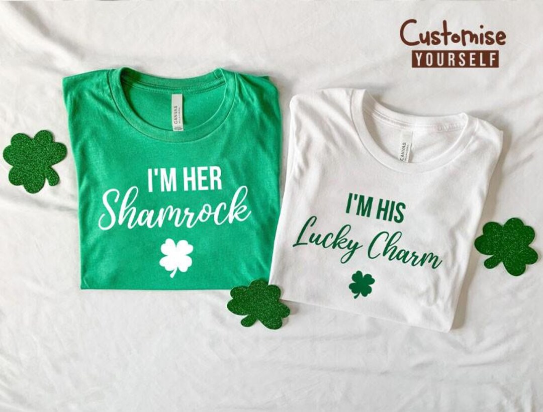 St Patrick's Day Couple Matching Shirts, She's My Shamrock & He's My ...