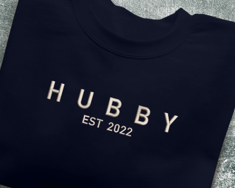 Wifey and Hubby Embroidered Custom Date Jumper, Mr and Mrs Matching ...