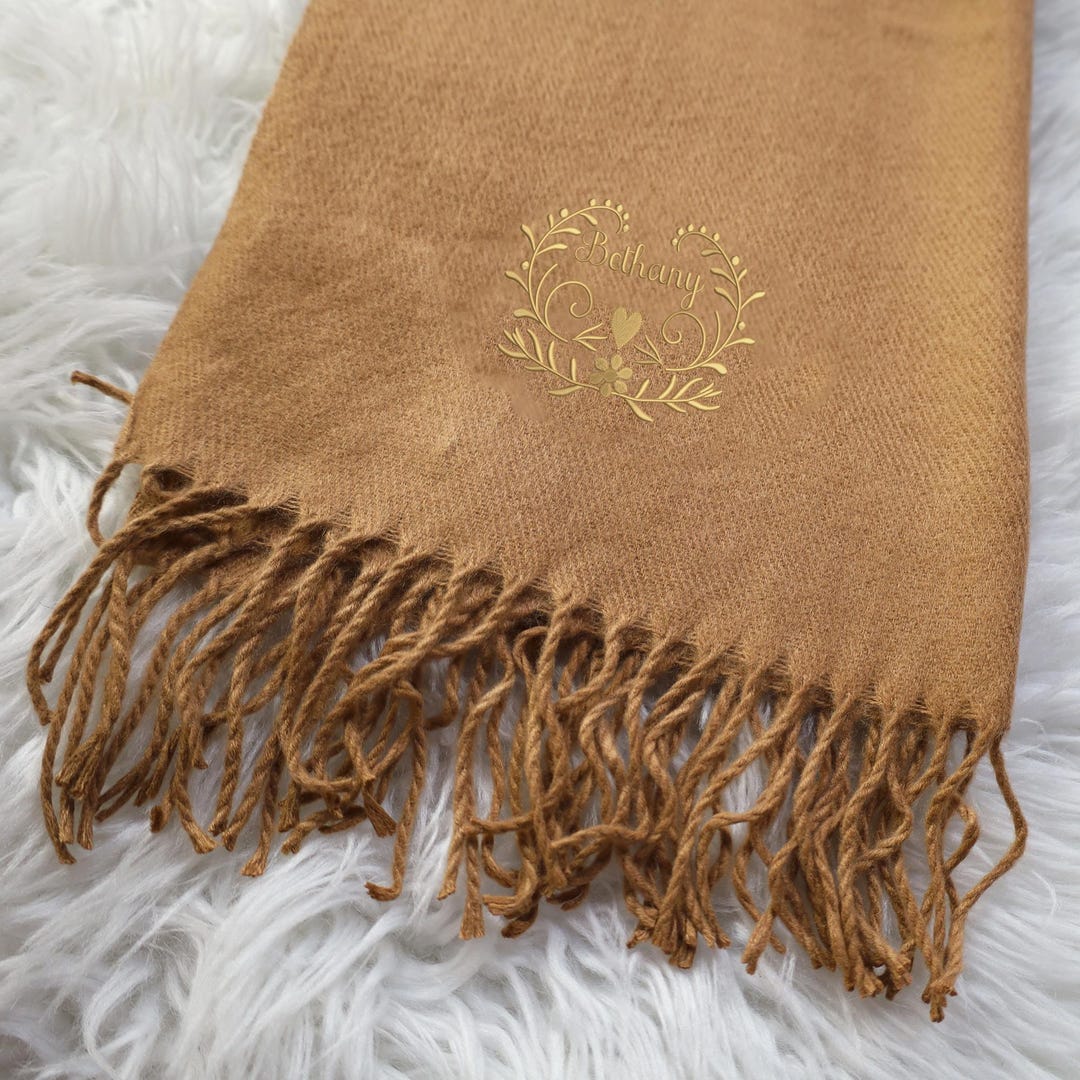 Personalised Name Woven Scarves, Custom Embroidered Scarf, Classic ...
