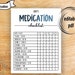 Medication Checklist, Editable Pdf, Instant Download, Caregiver Planner ...