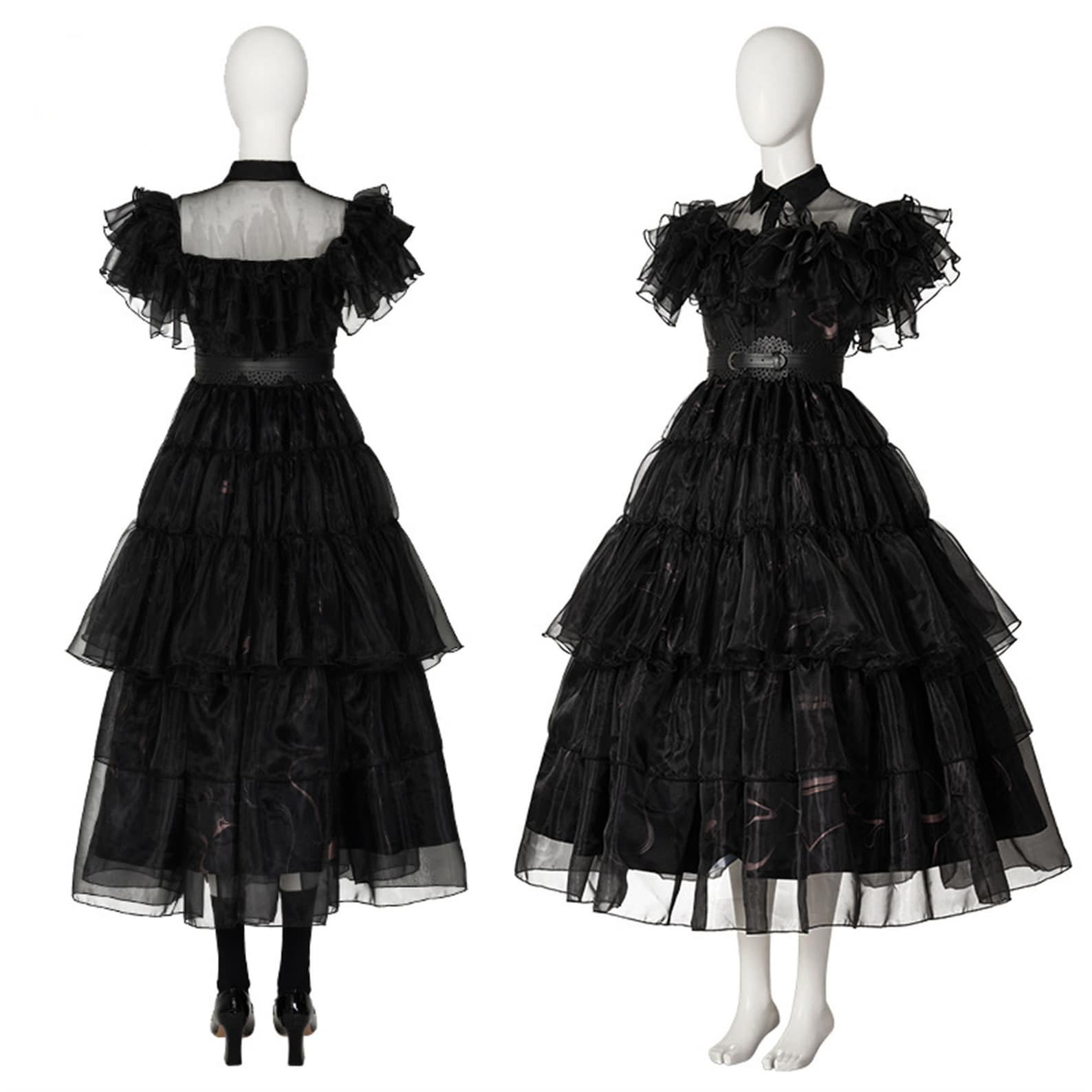 Miércoles Addams Raven Dance Vestido De Encaje Negro Etsy España