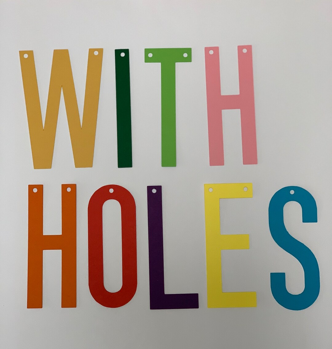 4" Inch Tall Letters/numbers With Holes, Die Cut Cardstock/paper ...