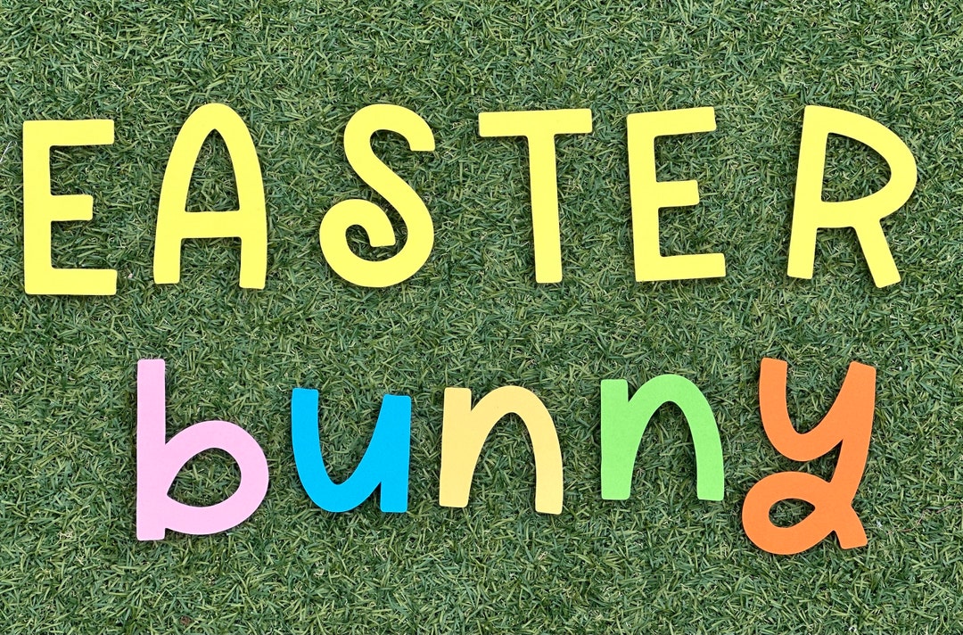 Quirky Easter Font, 4" Inch Tall Die Cut Cardstock Paper Letters ...
