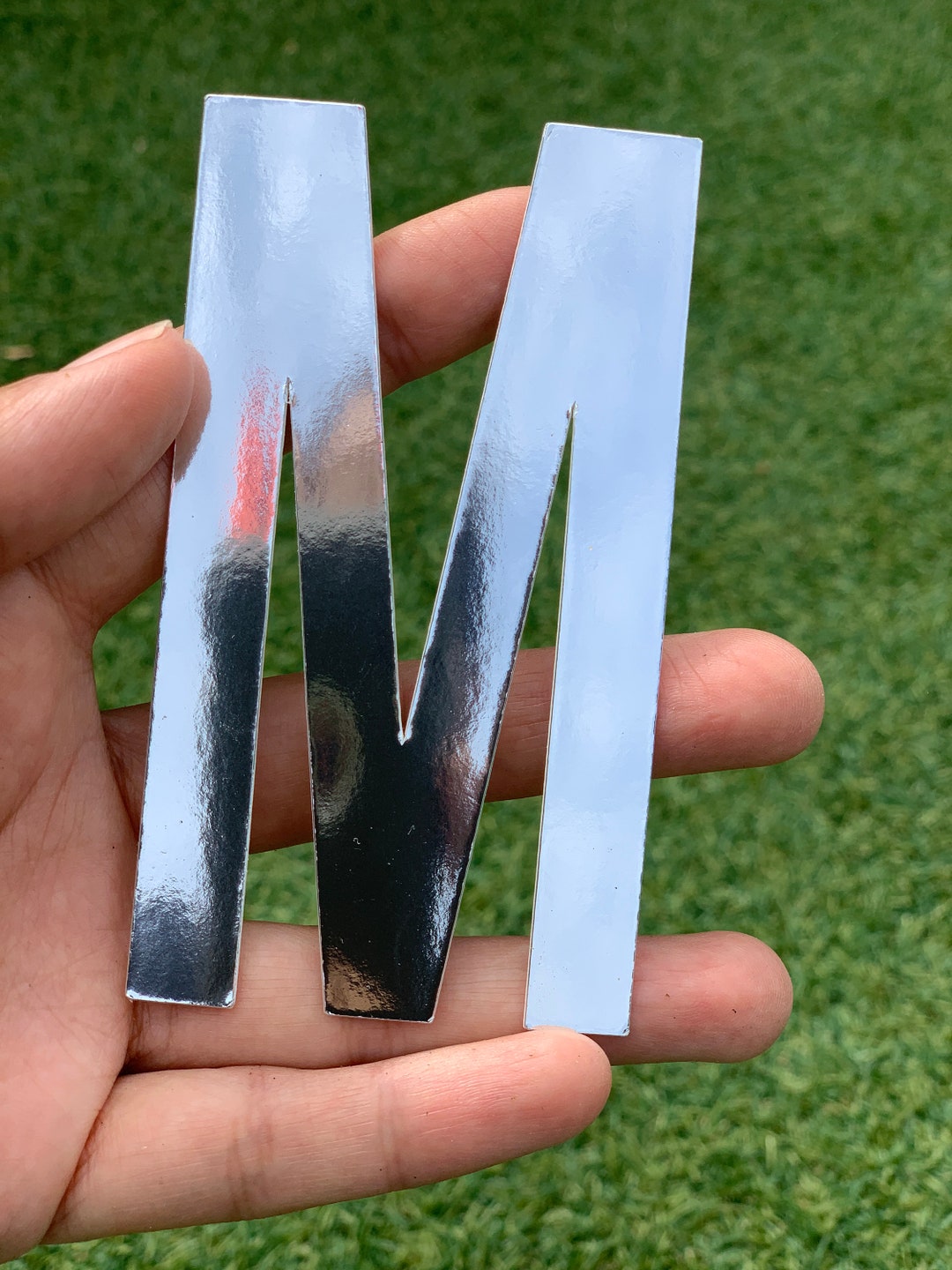 4" Inch Tall Letters/numbers, Silver Mirror Effect, Die Cut Cardstock ...