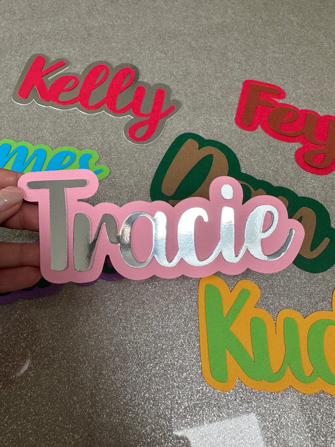 Personalised Name in Cursive Font With OFFSET, School Learning, Crafts ...