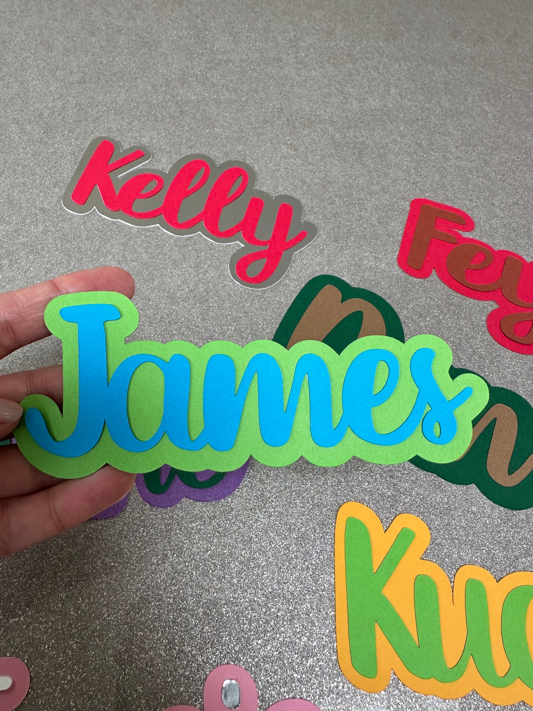 Personalised Name in Cursive Font With OFFSET School - Etsy