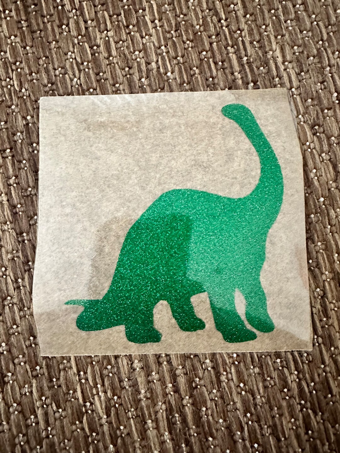 Green Glitter Brontosaurus Iron on Vinyl Decal: Fabric T-shirt Transfer ...