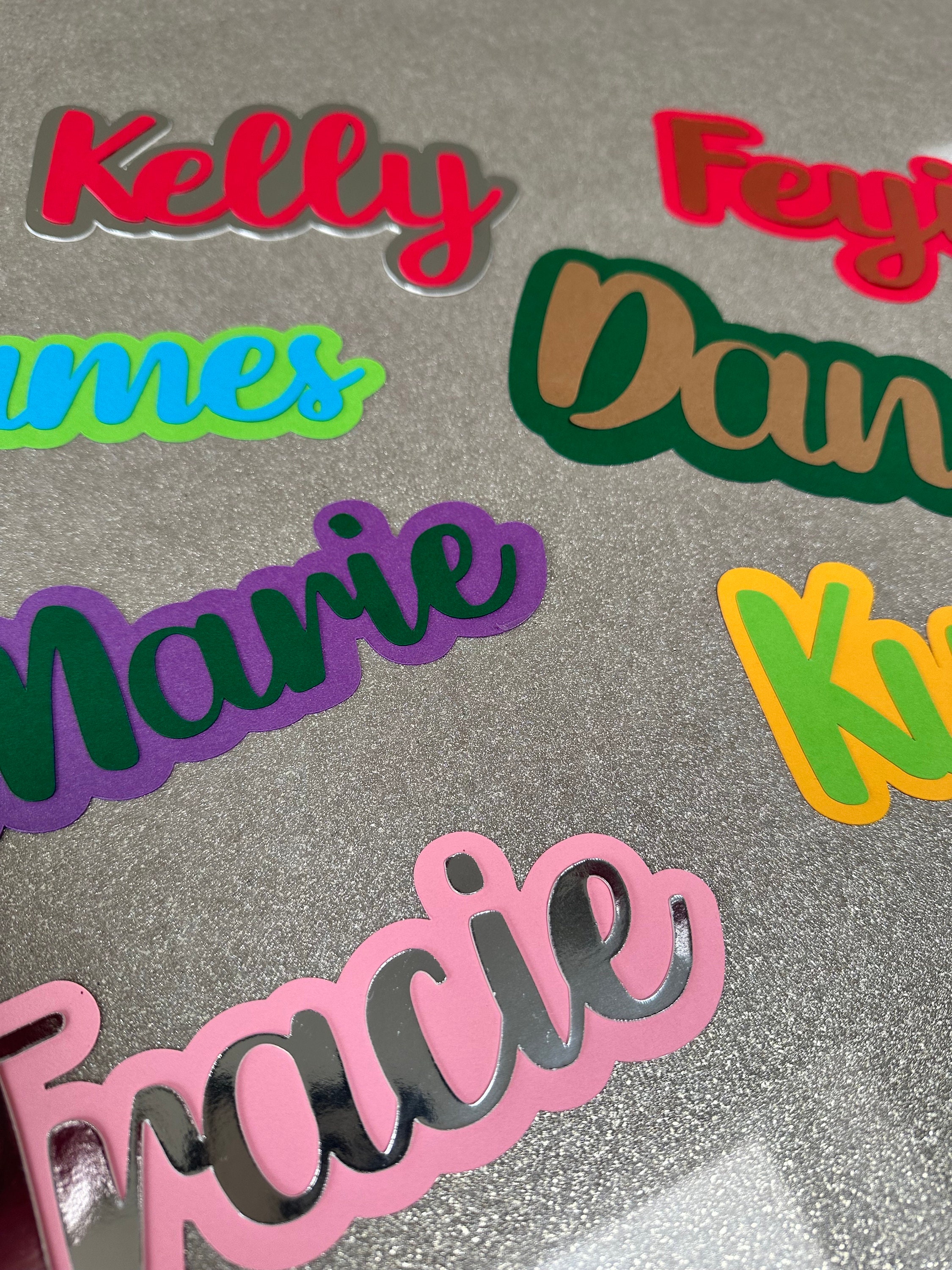 Personalised Name in Cursive Font With OFFSET, School Learning, Crafts ...