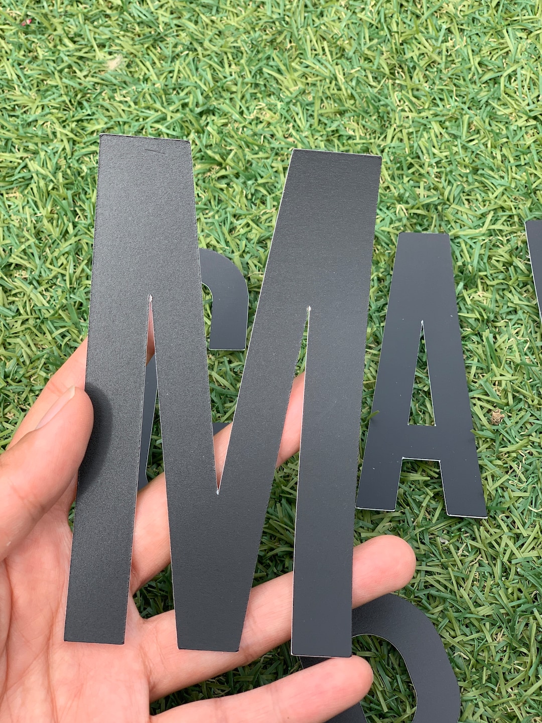 4" Inch Tall Letters, Black Satin Pearlised, Die Cut Cardstock Paper ...