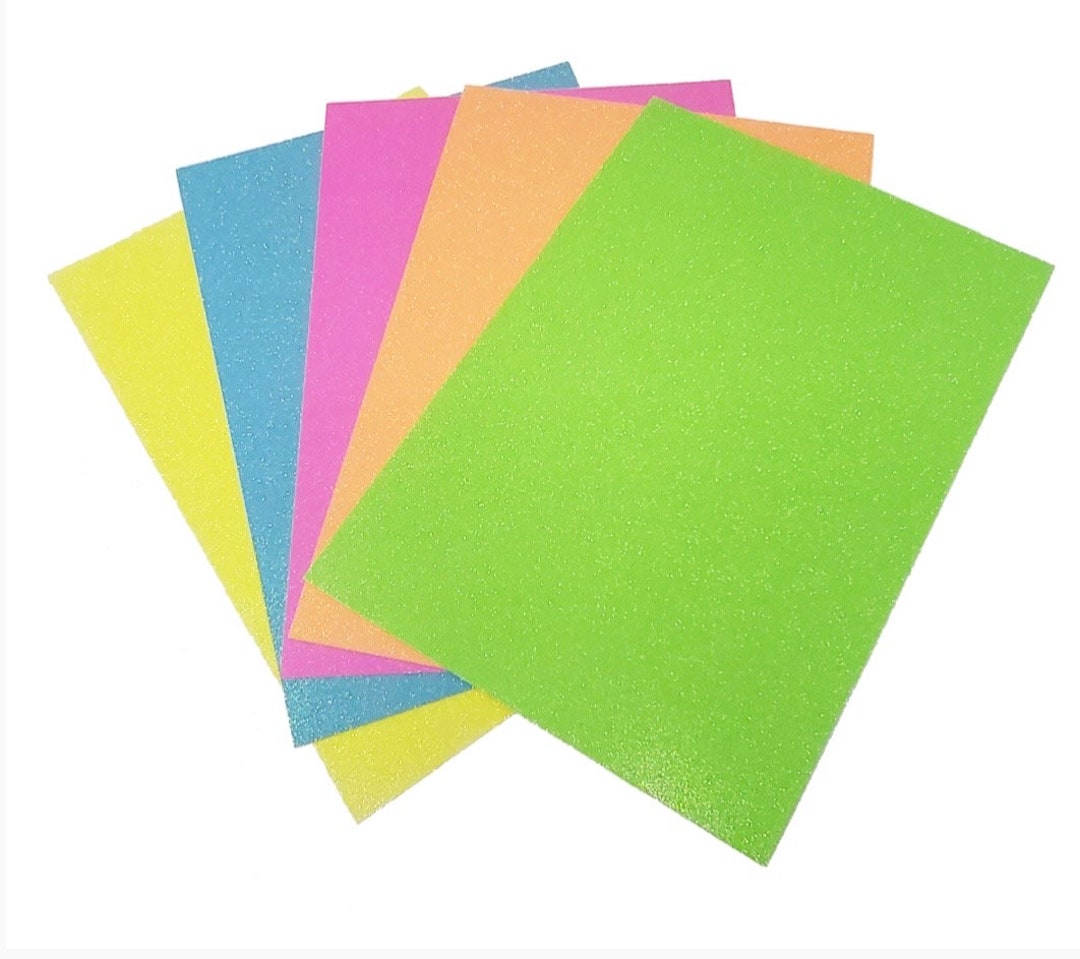 A4 Neon Glitter Cardstock for Crafts, Do It Yourself Home and School ...