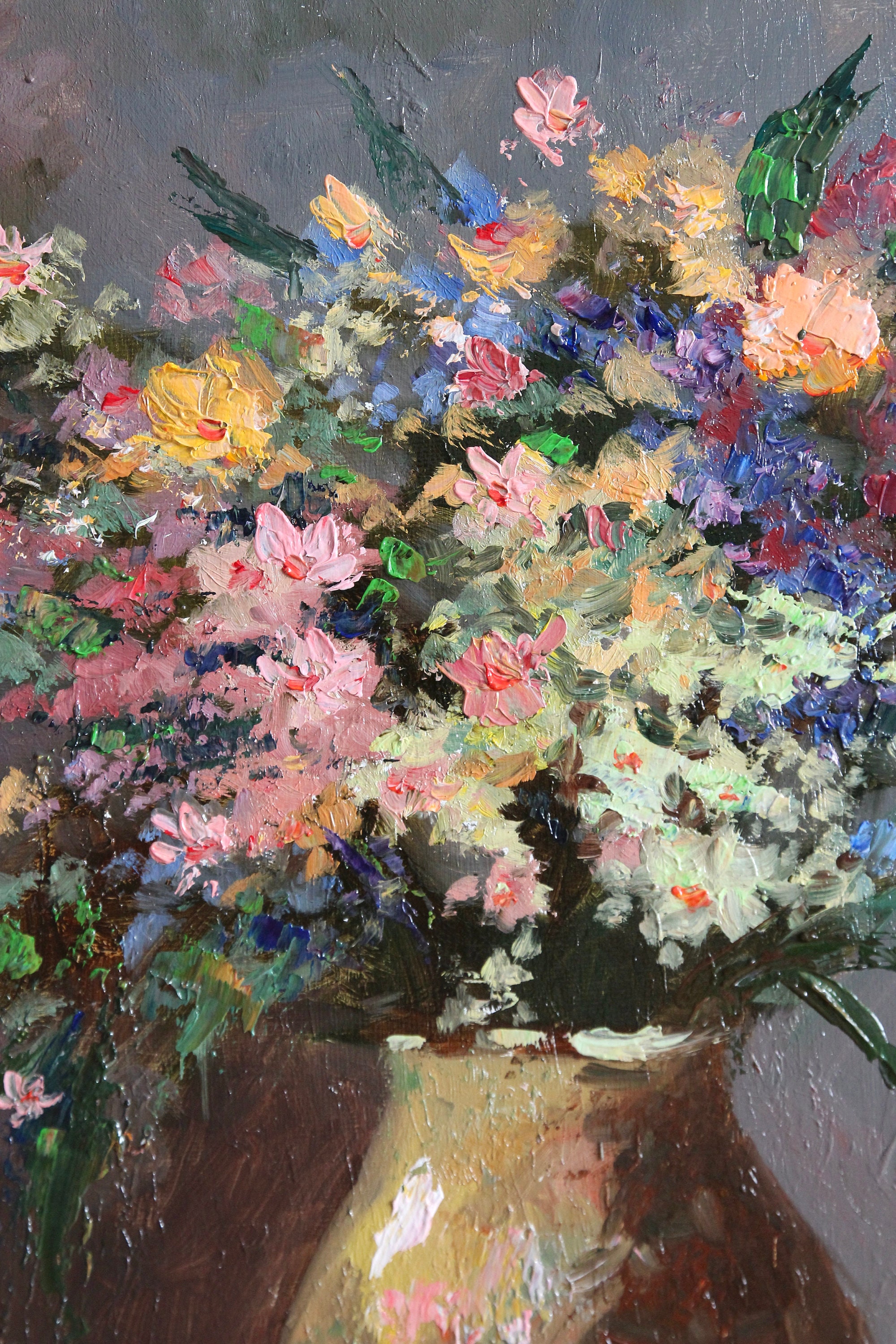 Flowers Painting Original Oil Wildflowers Bouquet Canvas - Etsy