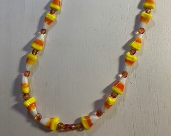 Candy Corn Necklace Halloween Necklace Halloween Jewelry Swarovski ...