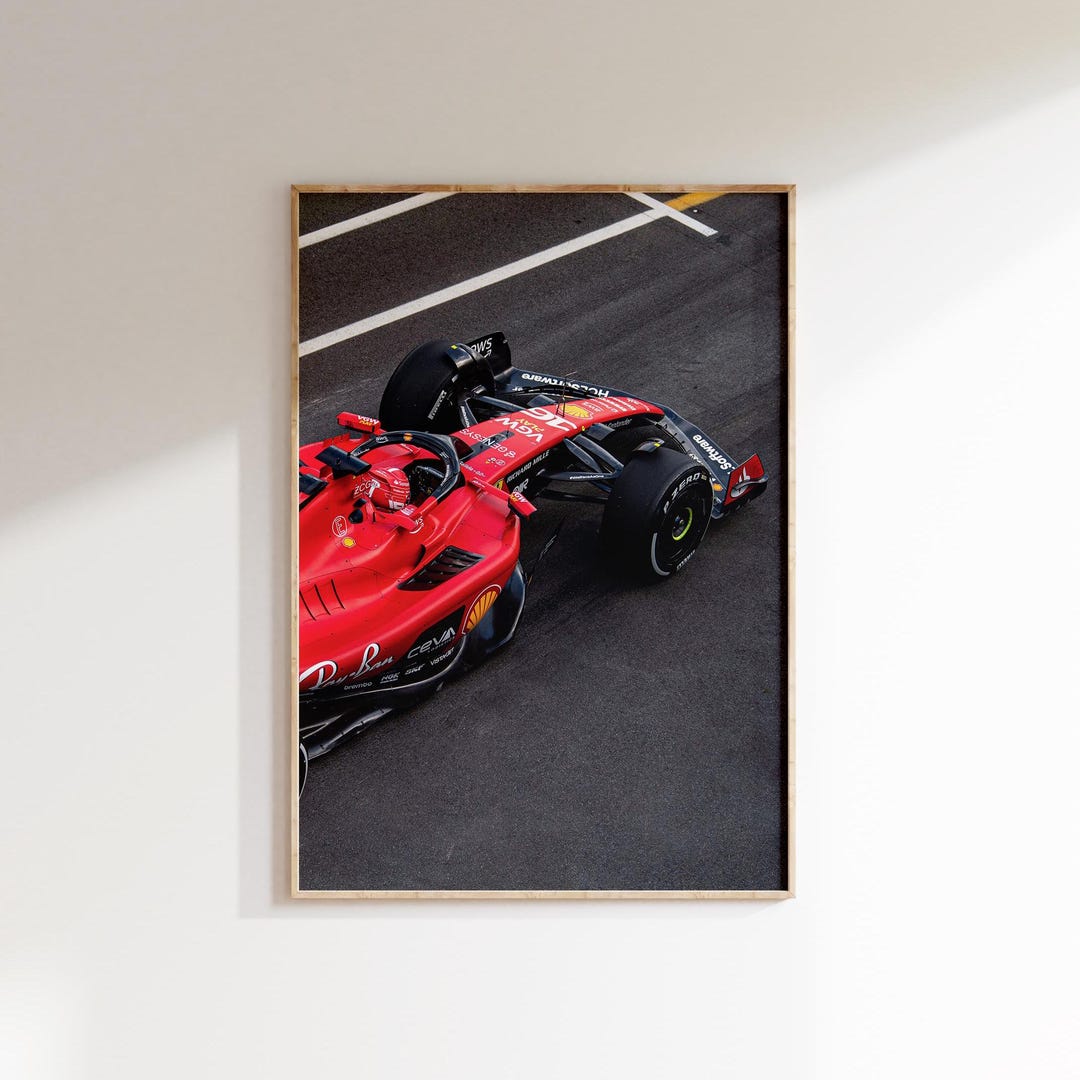 Leclerc Race Car Poster, F1 Car Print, Formula Wall Art (digital ...
