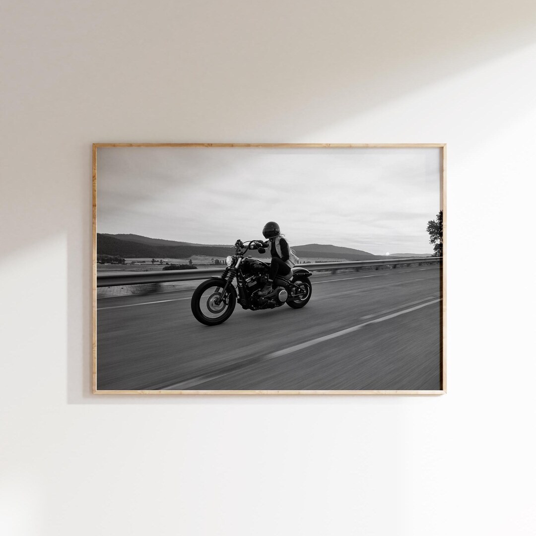 Motorcyclist Girl,motorcycle on the Road Instant Download,motorcycle ...