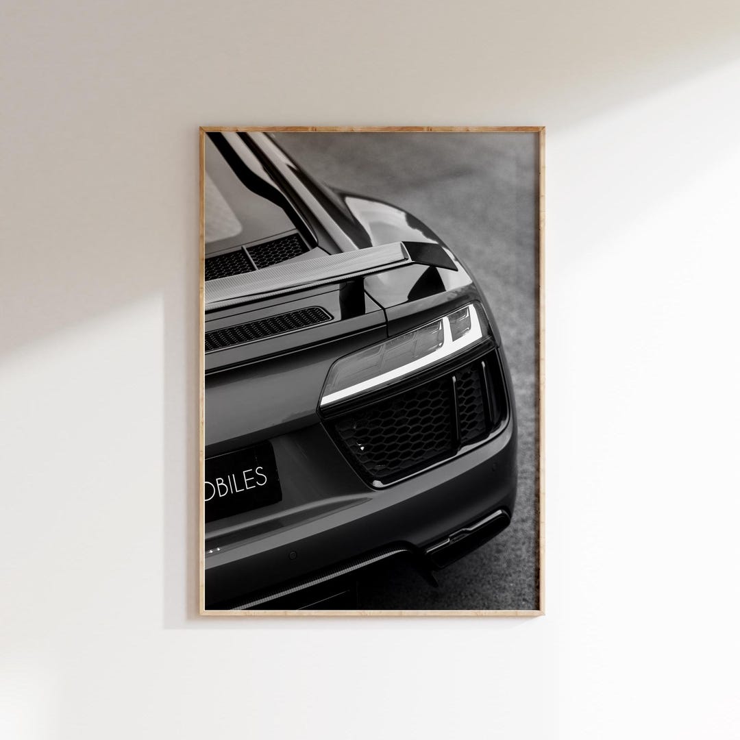 Audi R8 Poster Digital Download,black and White Audi Print,car Poster ...