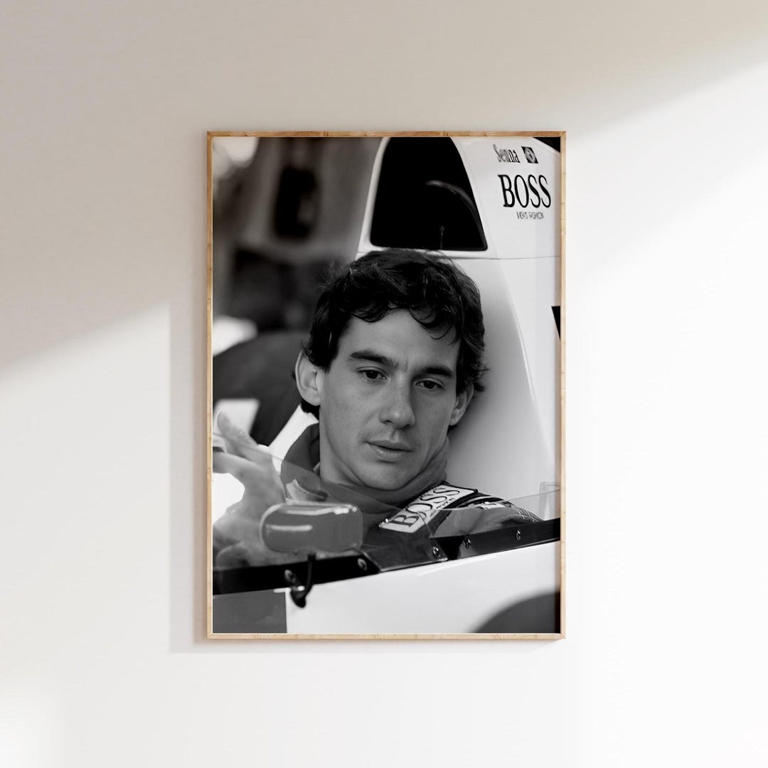 Ayrton Senna Poster Digital Download,black and White Formula 1 Poster ...