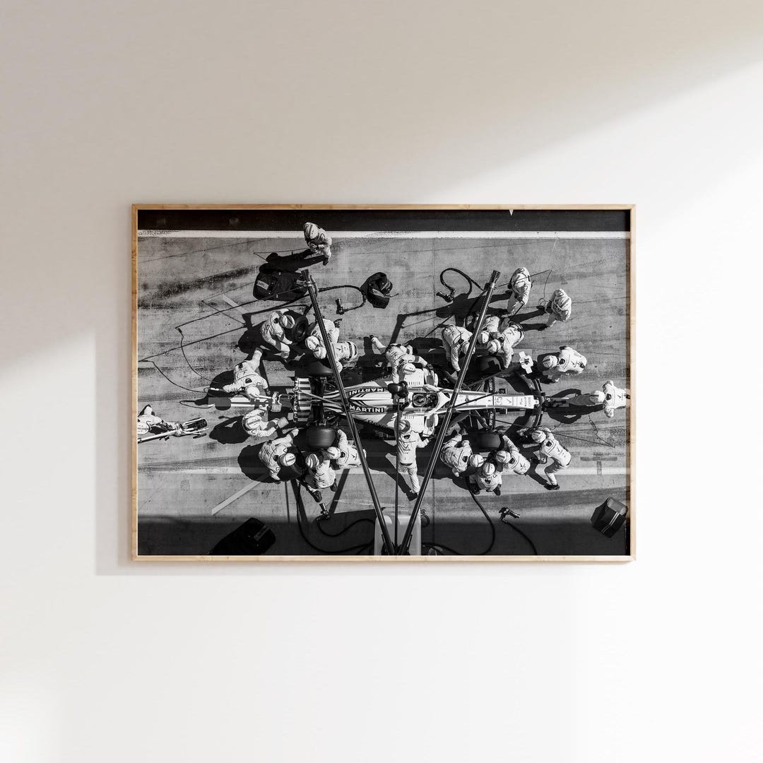 Formula Racing Pit Stop Poster Download, Black and White F1 Race Car ...