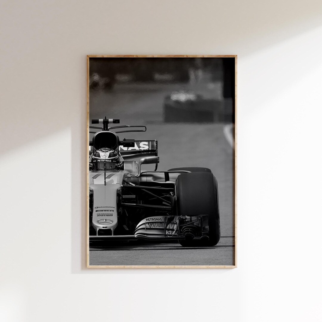 Formula Race Car Print Download, F1 Hamilton Racing Poster, Racetrack ...