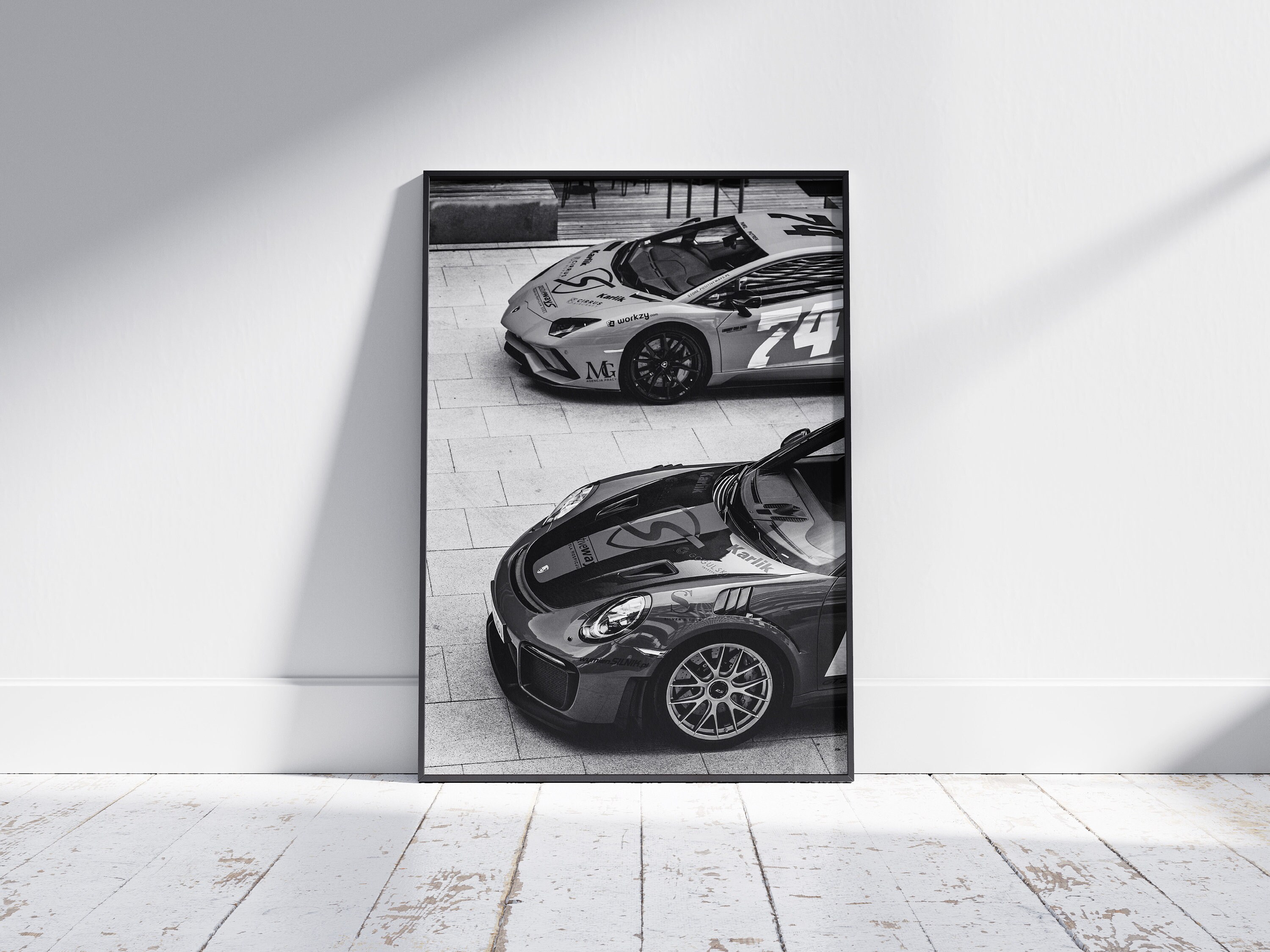 Porsche and Lamborghini Poster,porsche Photo Print,lamborghini Photo ...