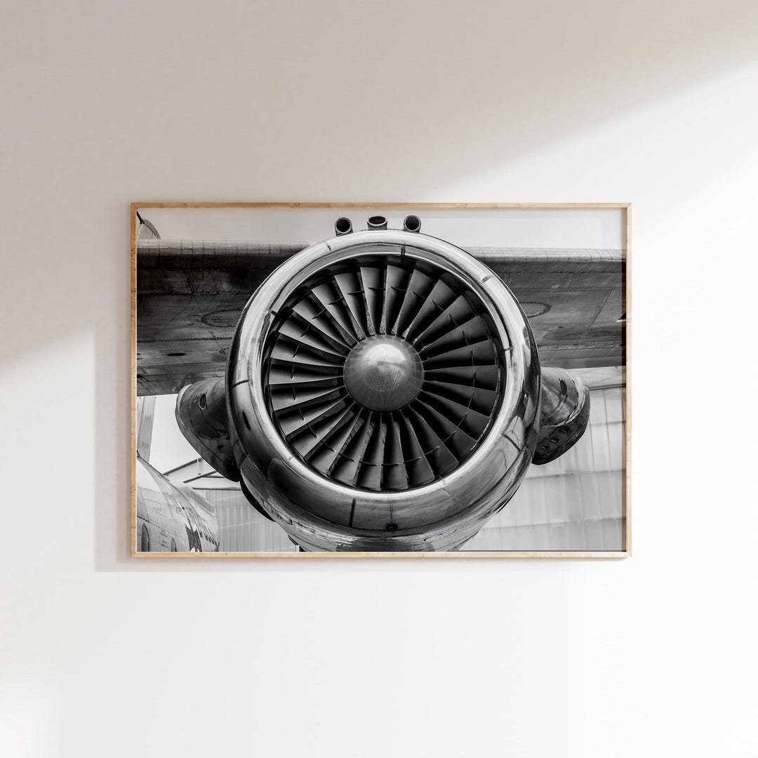 Airplane Propeller Poster Digital Downlaod Airplane Black and White ...