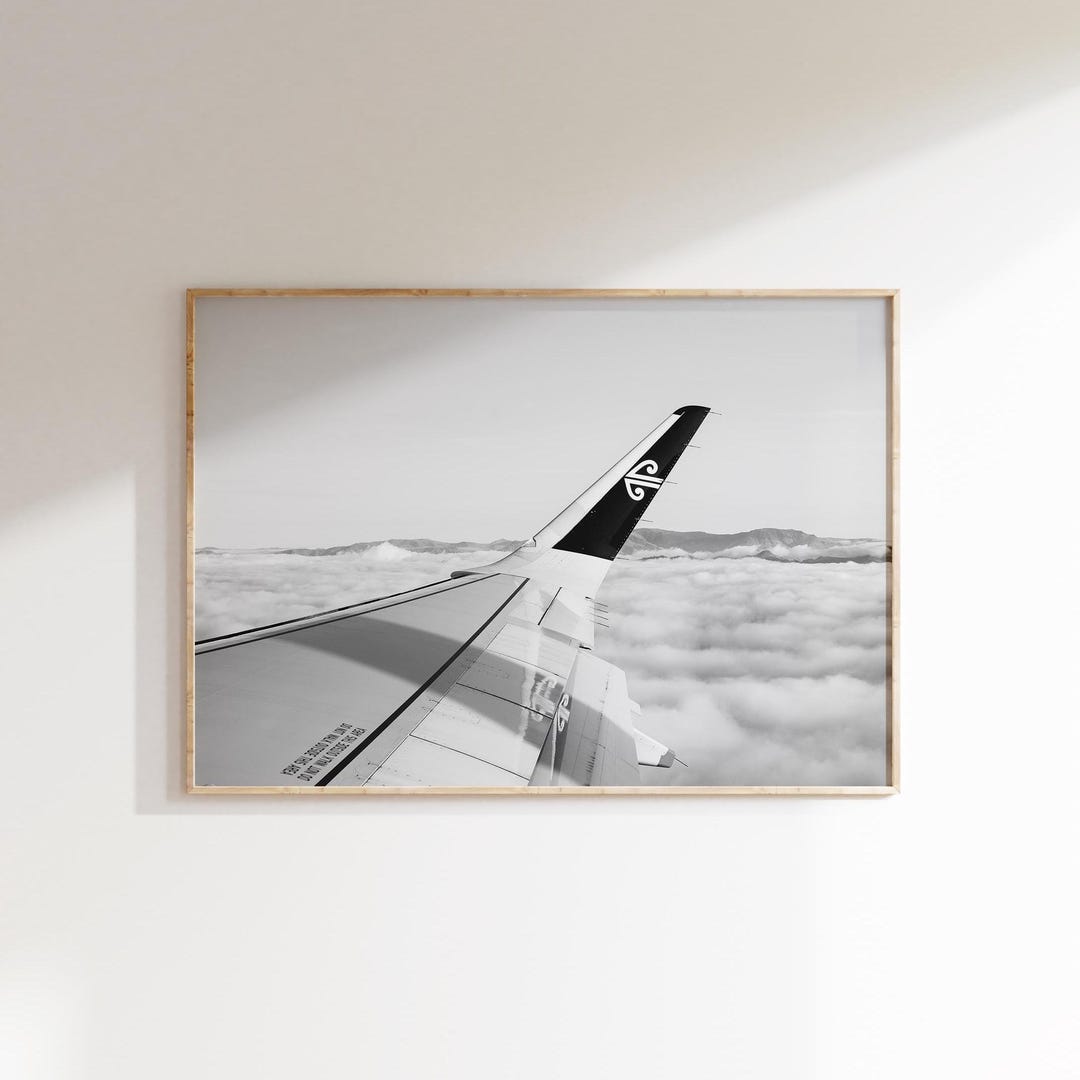 Airplane Window View Print: Black and White Travel Photography (digital ...