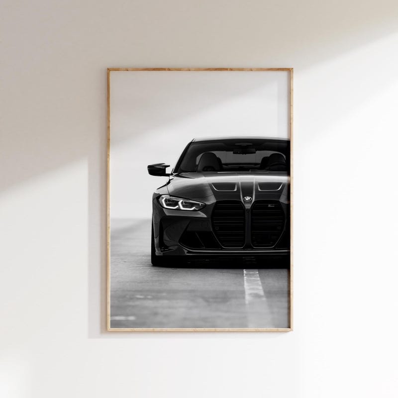 Black and White Car Poster - Etsy