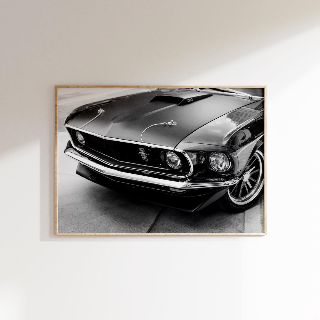 1969 Ford Mustang Mach Poster, Mustang Wall Art, American Muscle Car ...