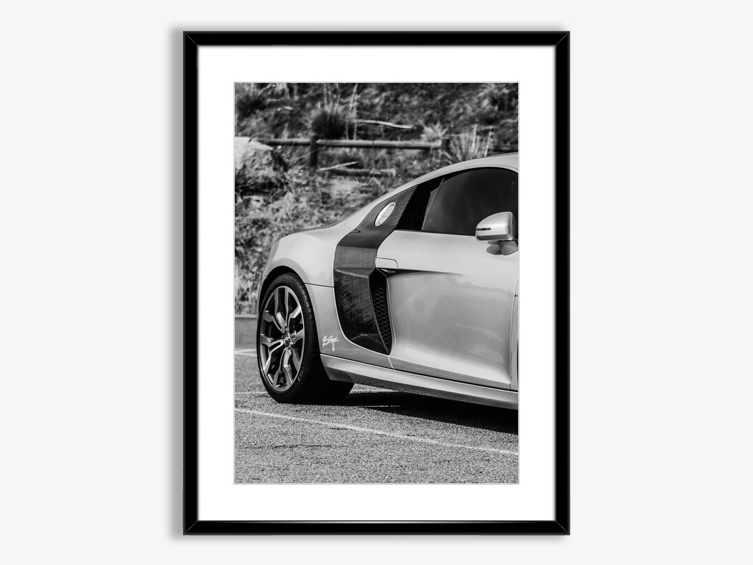 Audi R8 Side View Print Instant Download,black and White Audi Poster ...
