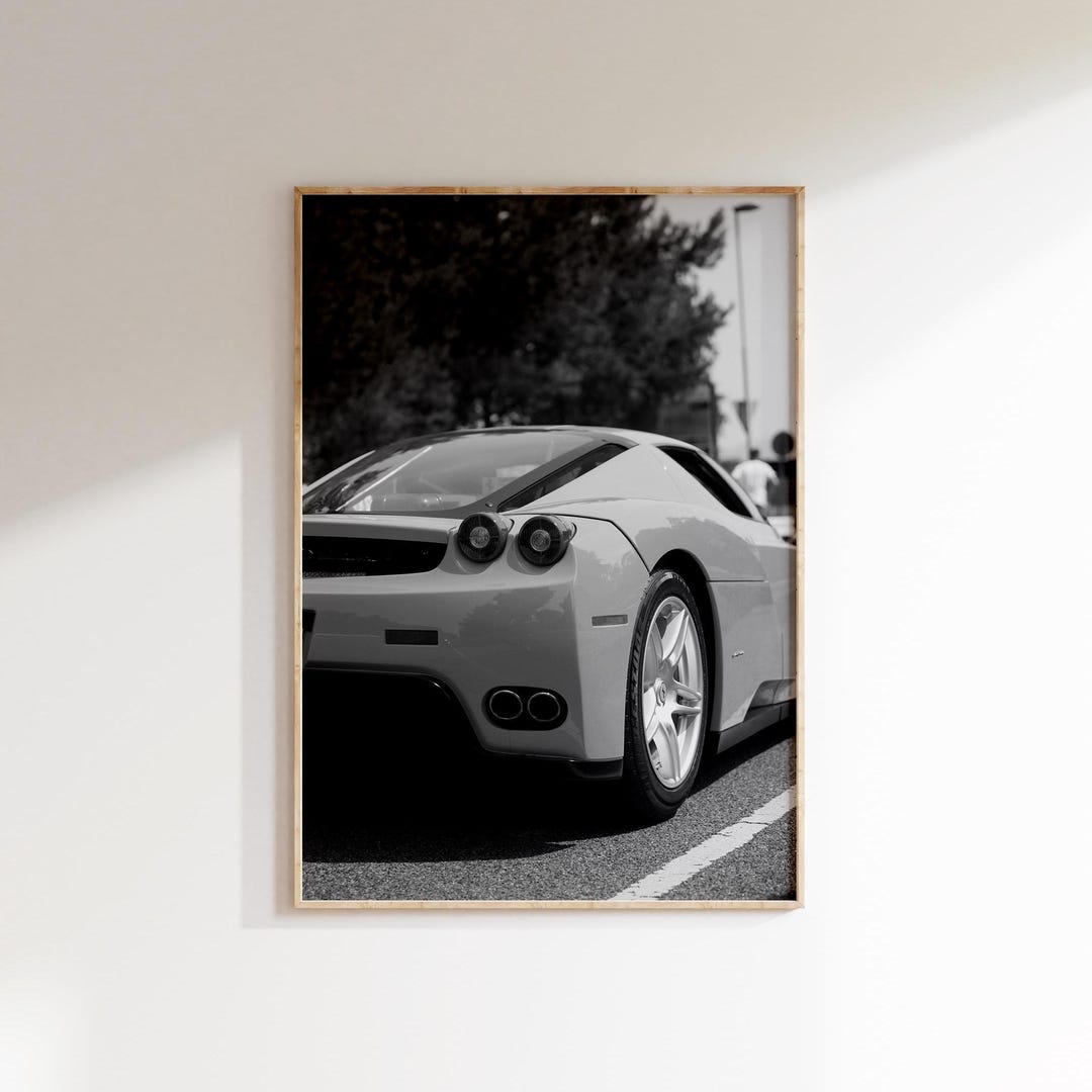 Black and White Ferrari Car Poster Digital Download,ferrari Photo Print ...