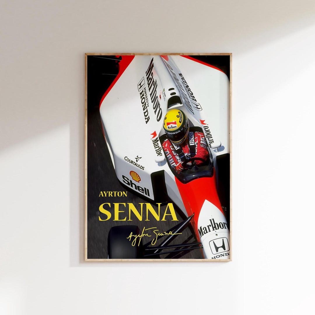 Senna Wall Art, Ayrton Senna Poster, F1 Driver Print, Vintage Racing ...