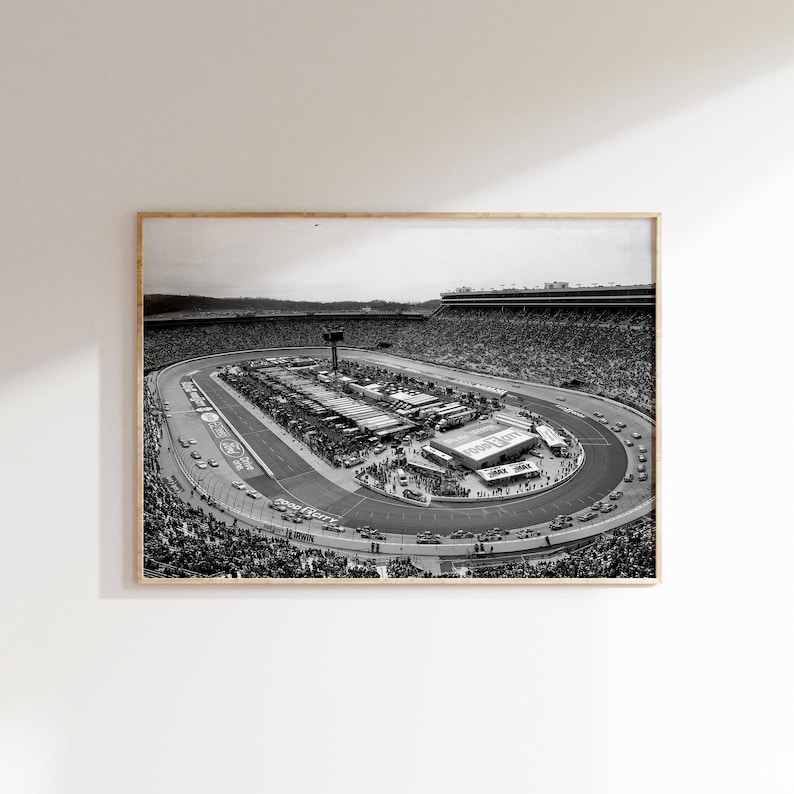 Nascar Racetrack Print, Stock Car Wall Art, Oval Track Racing Poster ...