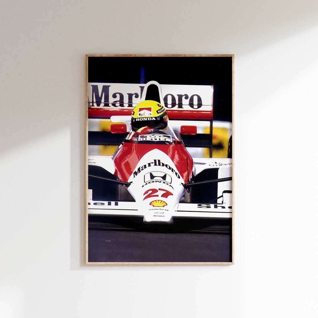 Ayrton Senna Poster, Race Car Wall Art, Vintage Racing Print (digital ...
