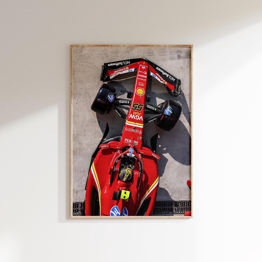 F1 Race Car Poster, Top View Formula Car Print, Racing Wall Art ...