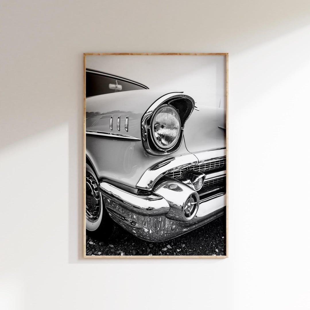 Chevy Bel Air Poster, American Classic Car Print, Vintage Automotive ...