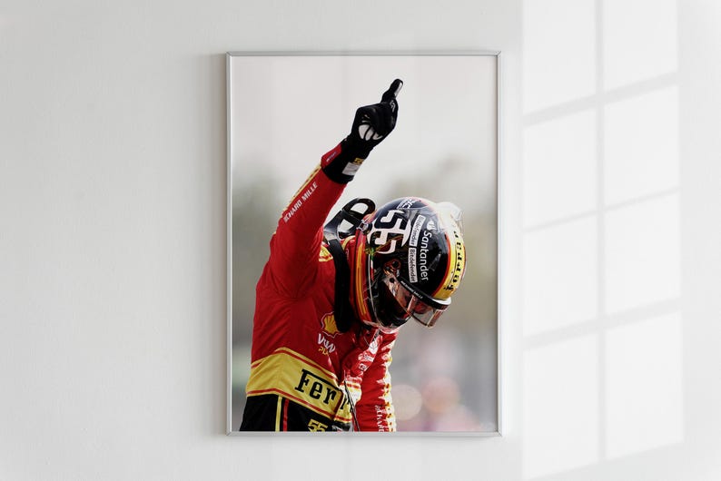 Carlos Sainz F1 Ferrari Poster, Formula Driver Print, Racing Wall Art ...