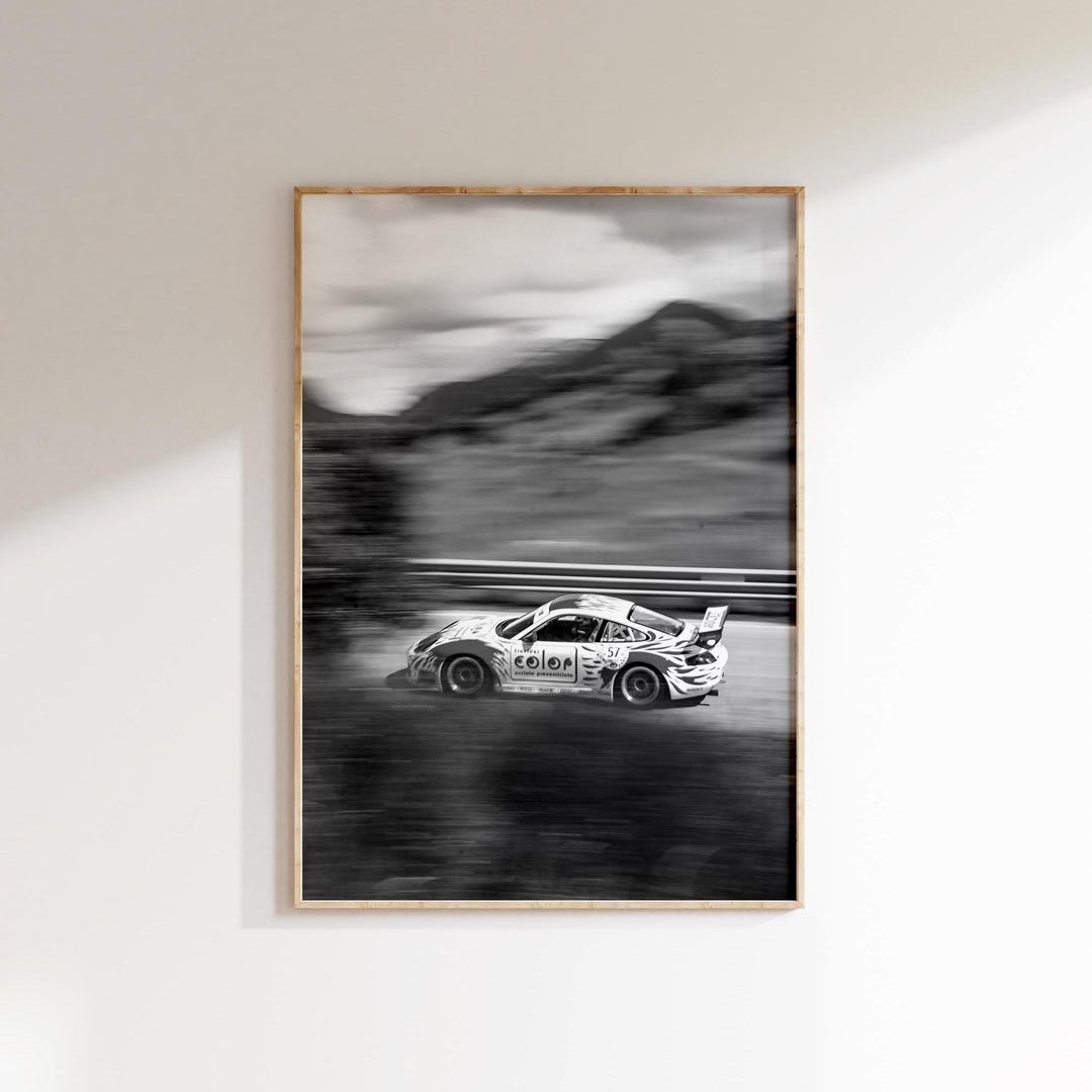 Prsch GT Racing Poster,black White Prsch Wall Art,rally Car Print ...