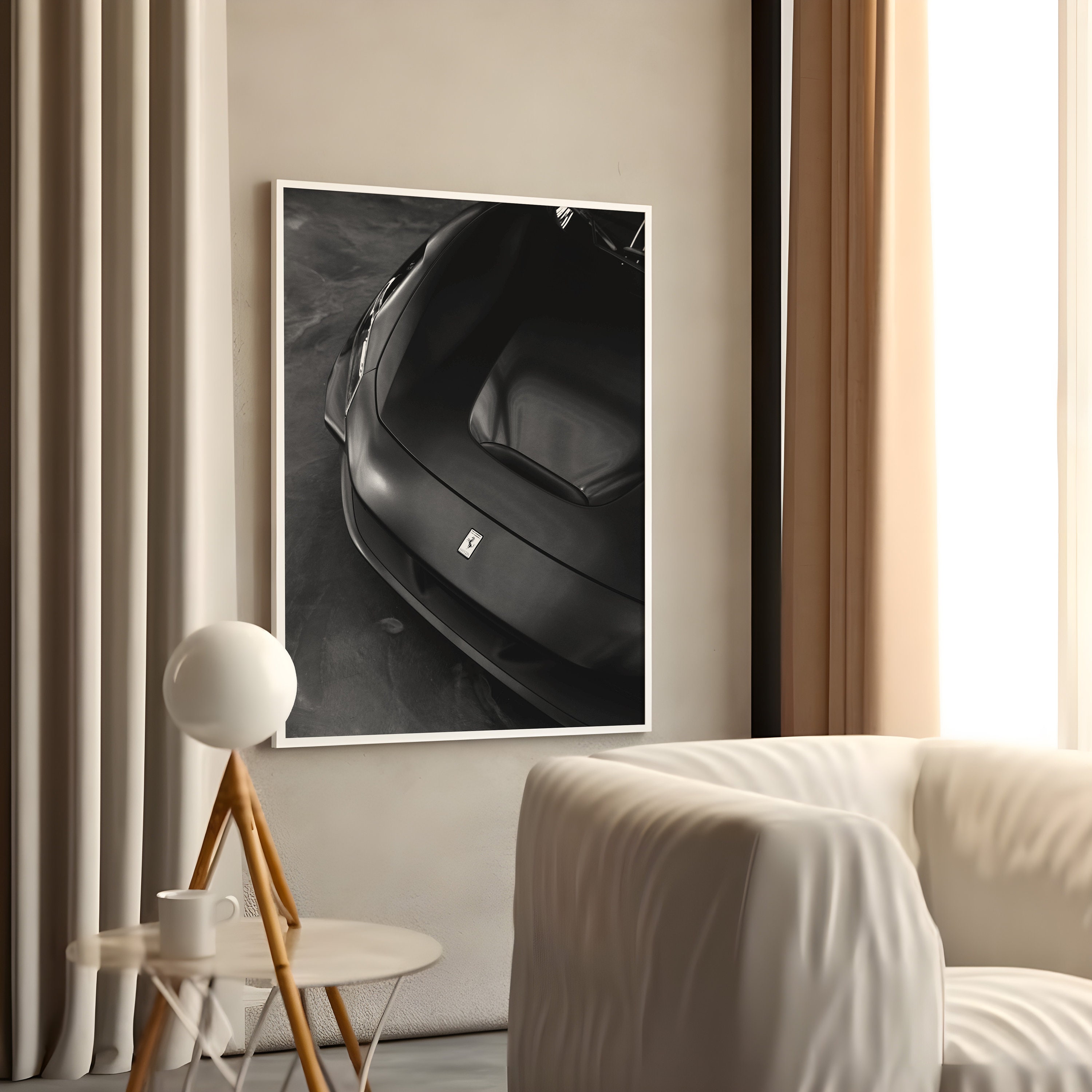 Unique Ferrari Poster,black Ferrari Photo Print Digital Download,dark ...