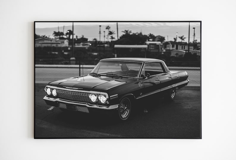 Chevrolet Impala Print, Chevy Wall Art, American Classic Car Poster ...