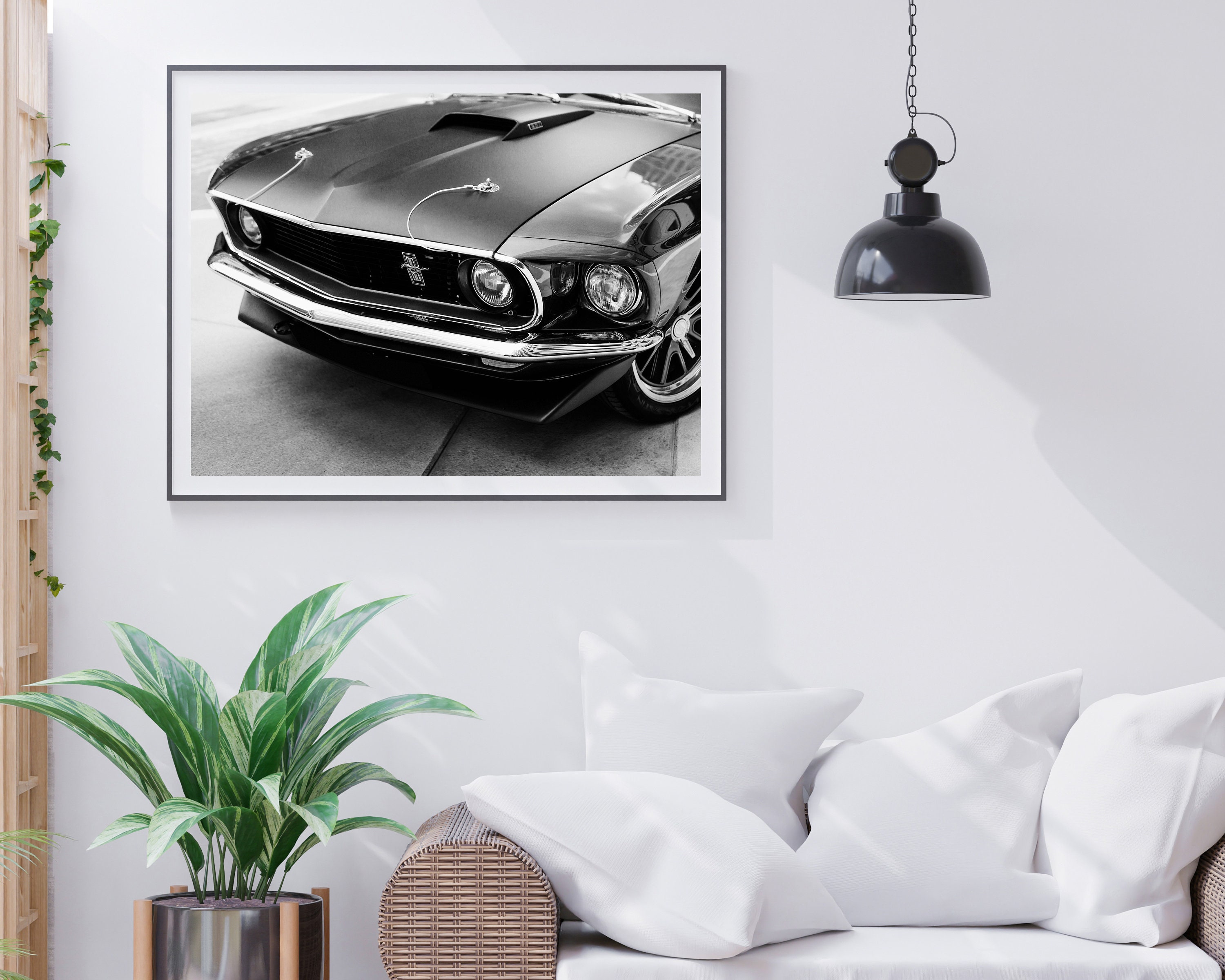 1969 Ford Mustang Mach Poster, Mustang Wall Art, American Muscle Car ...