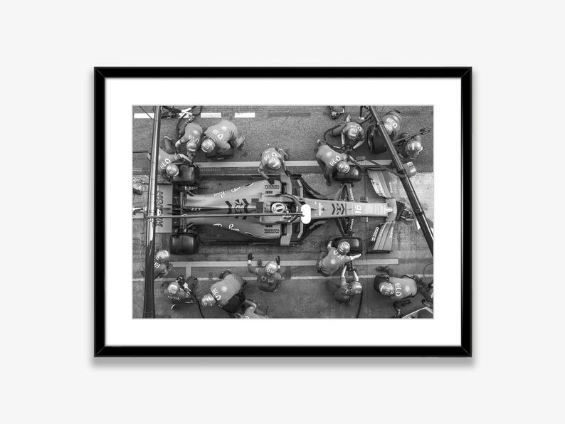 Formula 1 Ferrari Pit Stop Photo Poster,black and White F1 Race Car ...